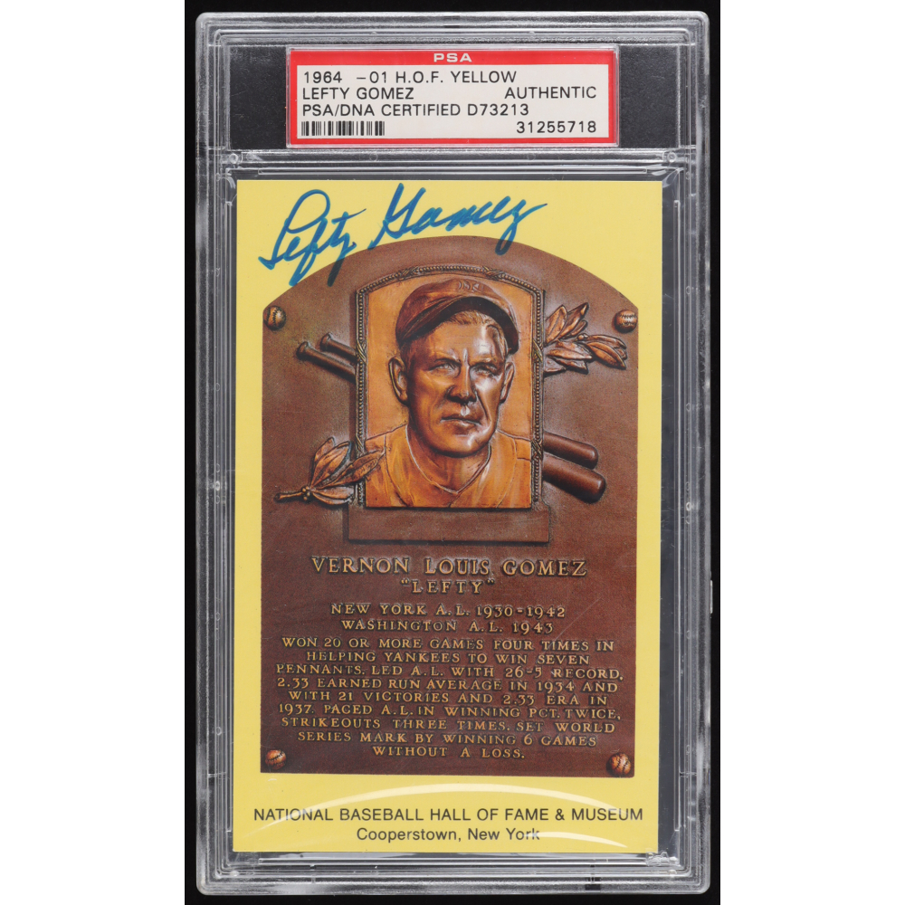 Lefty Gomez Signed Hall of Fame Postcard (PSA) | Pristine Auction