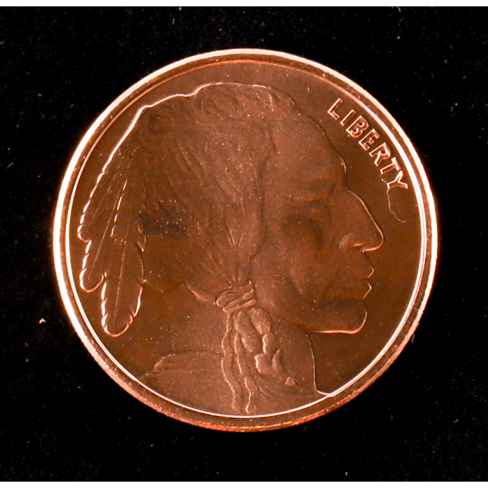 Buffalo Indian Head 1 Oz .999 Fine Copper Coin | Pristine Auction