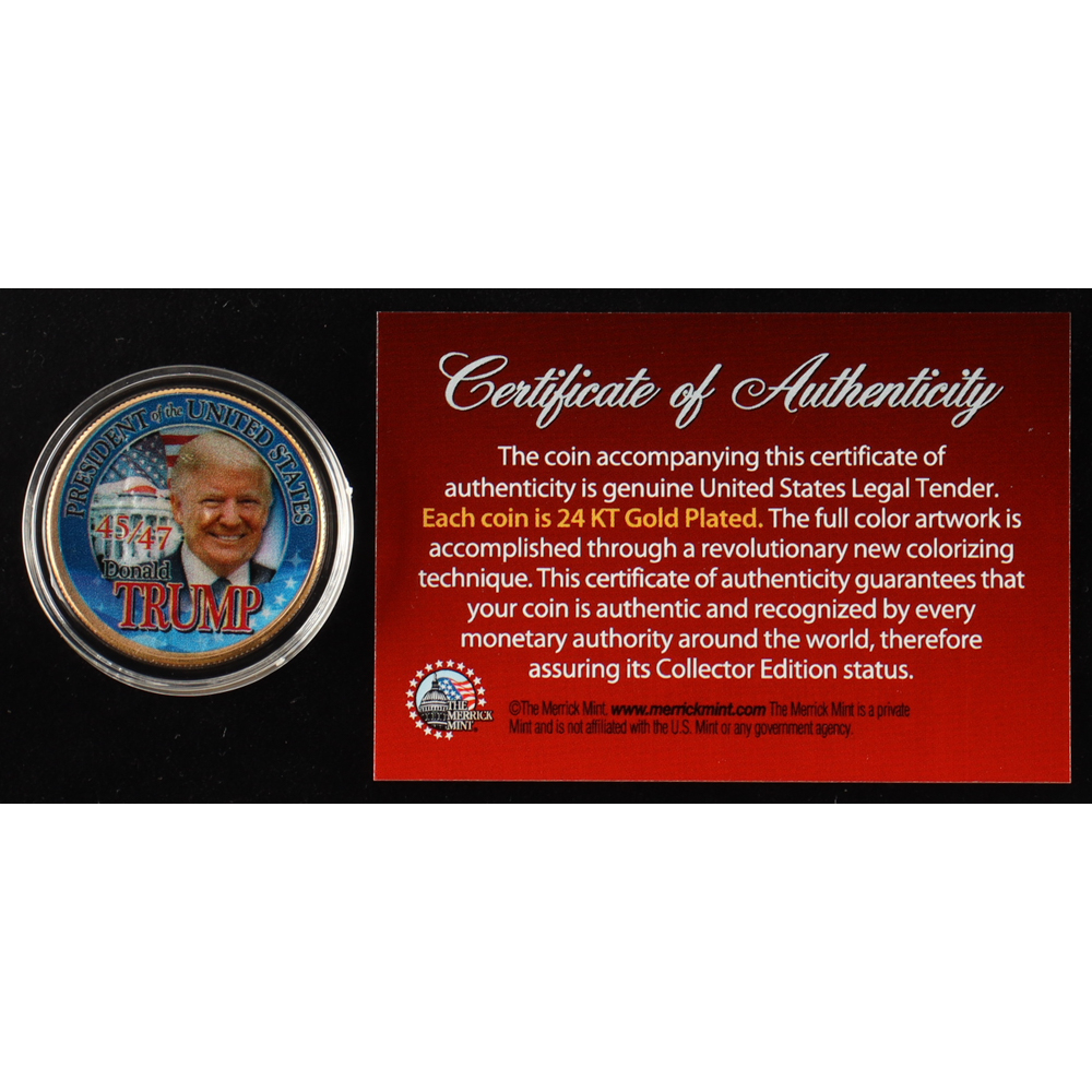 Donald Trump U.S. Genuine Legal Tender 24Kt Gold Plated Colorized ...