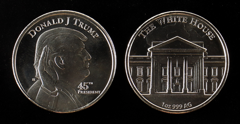 Donald J. Trump 45th President 1 Oz .999 Fine Silver Bullion Round | Pristine Auction