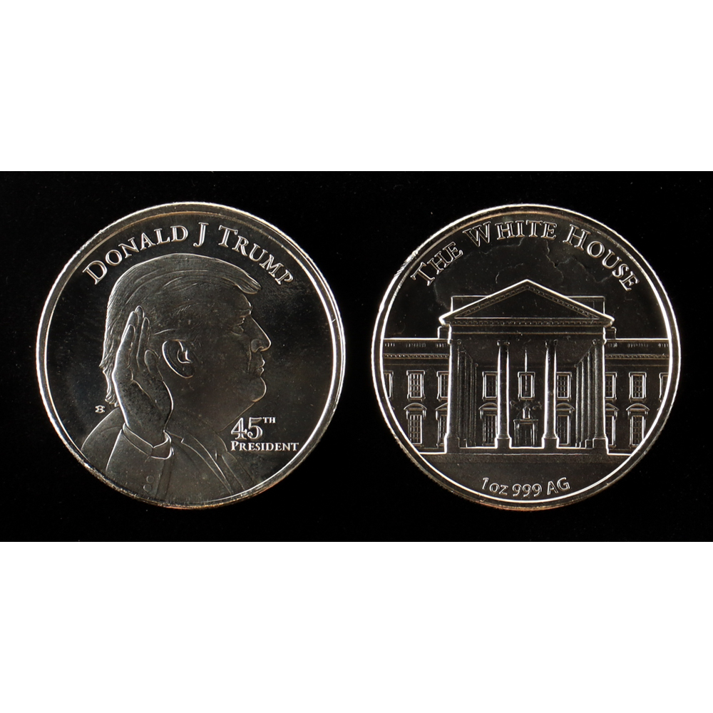 Donald J. Trump 45th President 1 Oz .999 Fine Silver Bullion Round | Pristine Auction