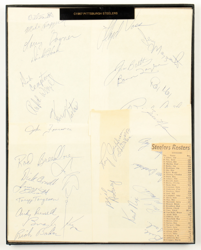 1967 Steelers Custom Frame Collage Signed by (30) with Kent Nix, Roy ...