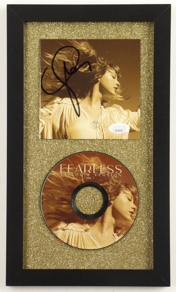 Taylor Swift Signed "Fearless (Taylor's Version)" Custom Framed CD ...