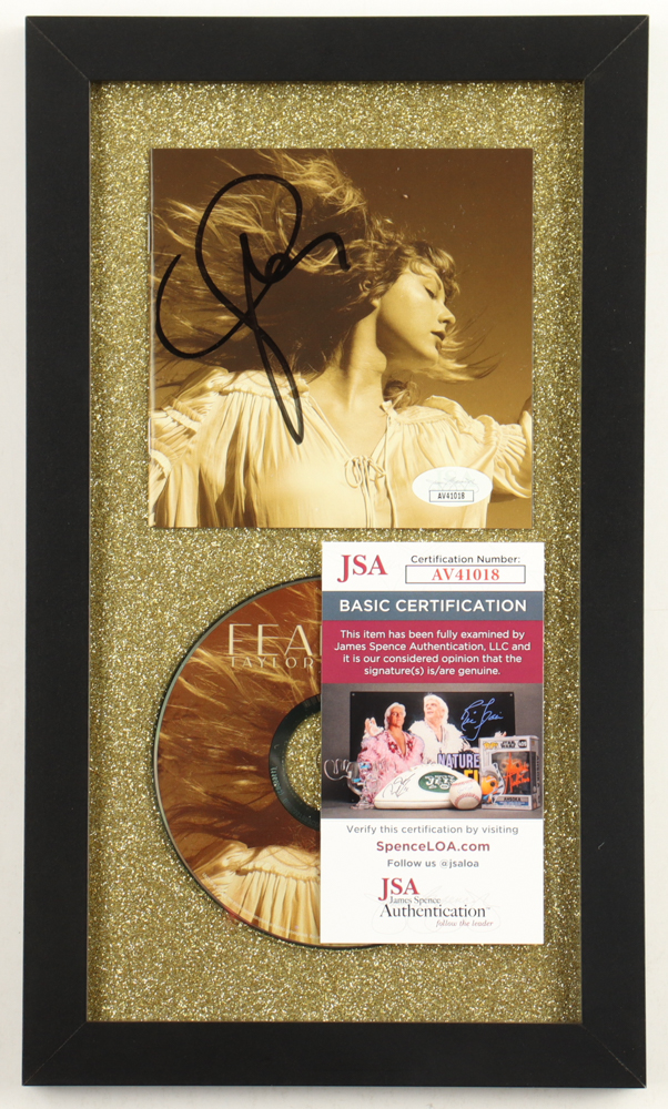 Taylor Swift Signed "Fearless (Taylor's Version)" Custom Framed CD ...