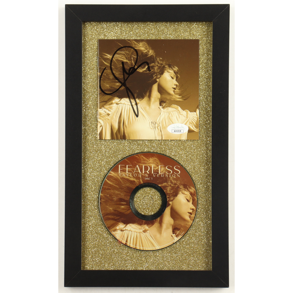 Taylor Swift Signed "Fearless (Taylor's Version)" Custom Framed CD ...