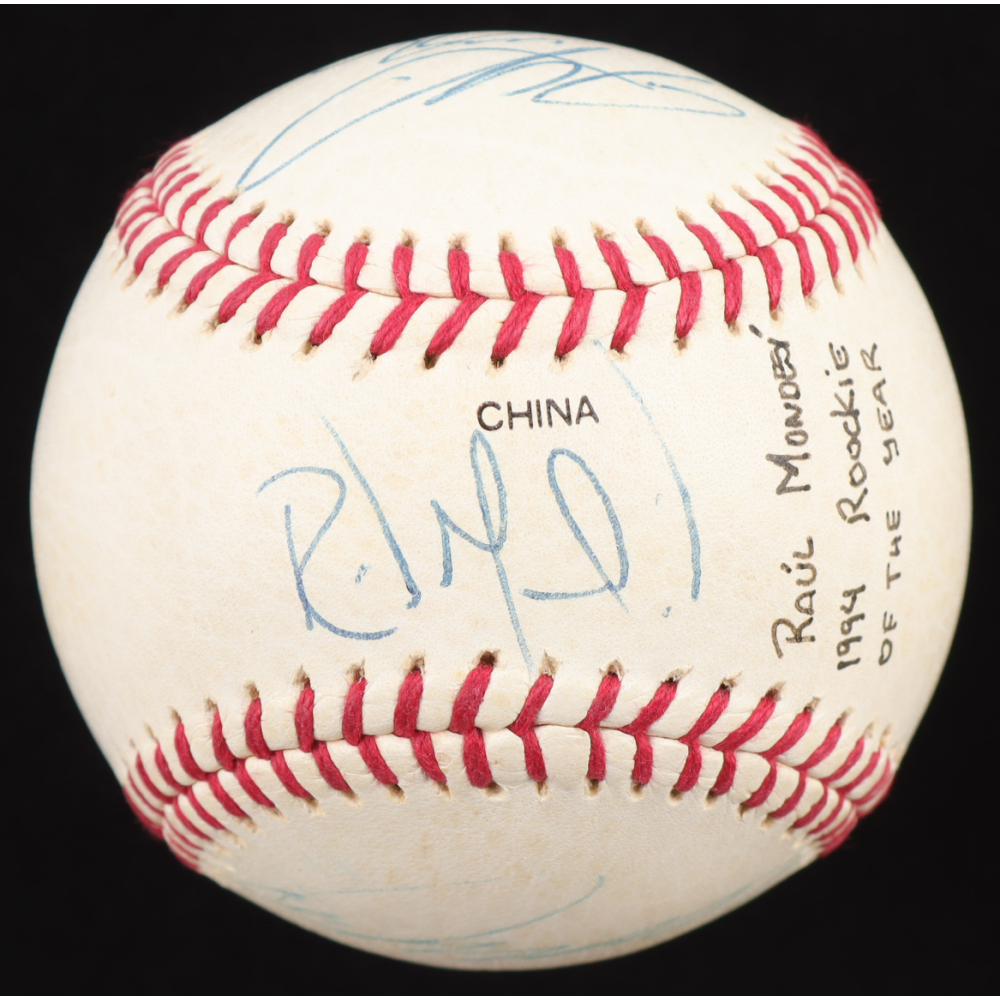 ROY Winner Dodgers Logo Baseball Signed by (4) with Hideo Nomo, Raul ...