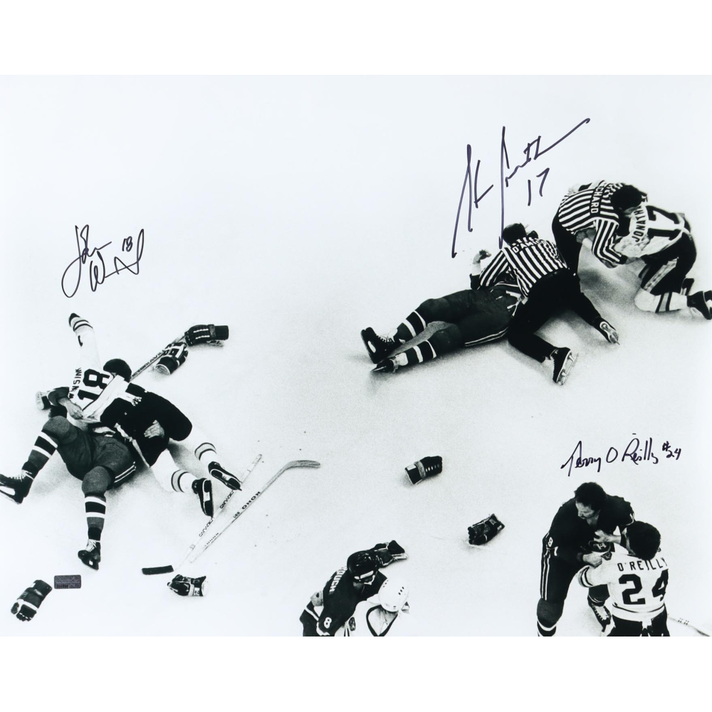 John Wensink, Stan Jonathan, Terry O'Reilly Signed Bruins 16x20 Photo ...