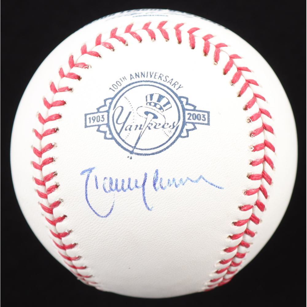 Randy Johnson Signed OML Yankees 100th Anniversary Logo Baseball (MAB ...