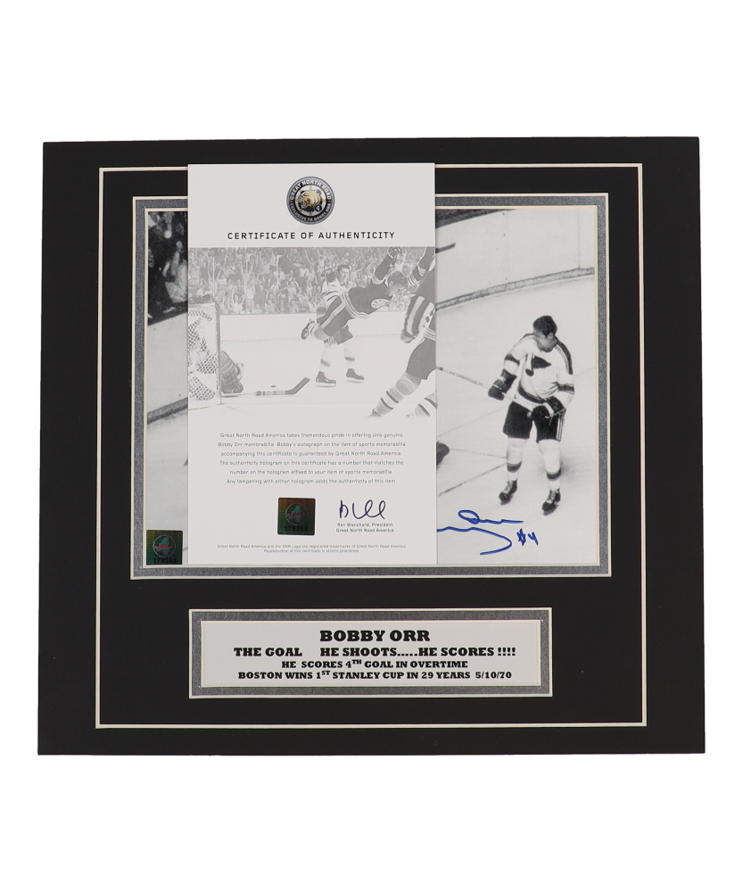Bobby Orr Signed Bruins Custom Matted Photo (Great North Road ...