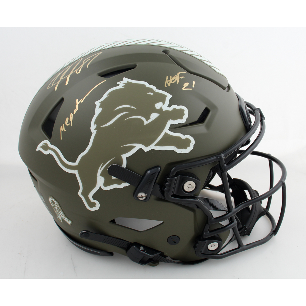 Calvin Johnson Signed Lions Salute to Service Full-Size Authentic On ...