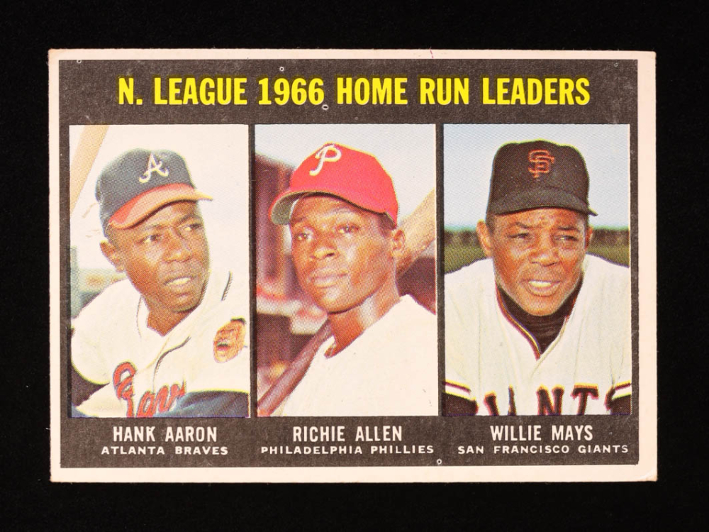 Hank Aaron / Richie Allen / Willie Mays 1967 Topps #244 NL Home Run ...