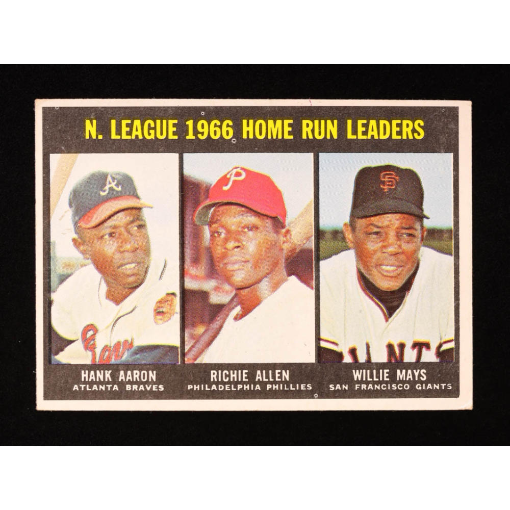 Hank Aaron / Richie Allen / Willie Mays 1967 Topps #244 NL Home Run ...