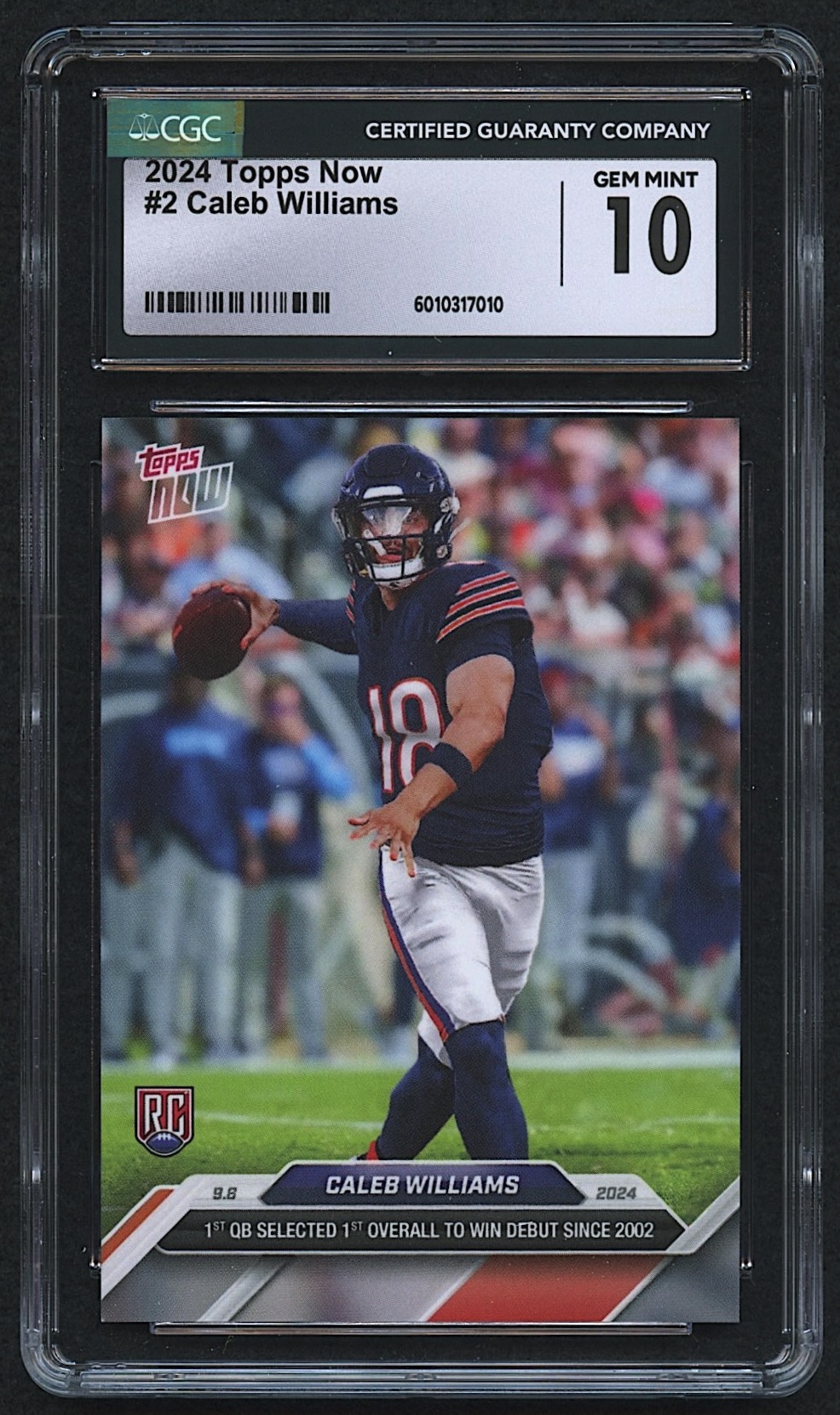 Caleb Williams 2024 Topps Now #2 RC (CGC 10) | Pristine Auction