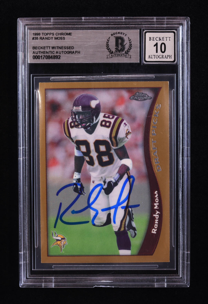 Randy Moss Signed 1998 Topps Chrome #35 RC (BGS | Auto 10) | Pristine ...
