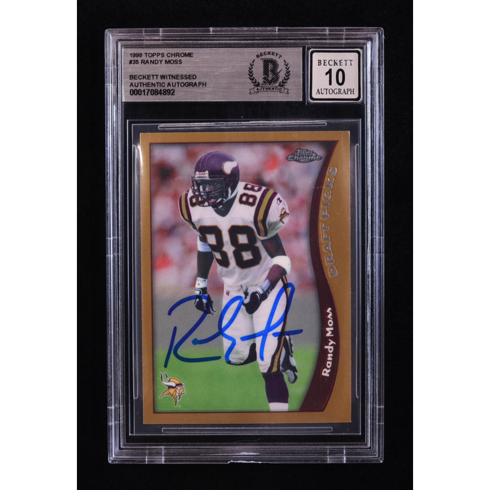 Randy Moss Signed 1998 Topps Chrome #35 RC (BGS | Auto 10) | Pristine ...