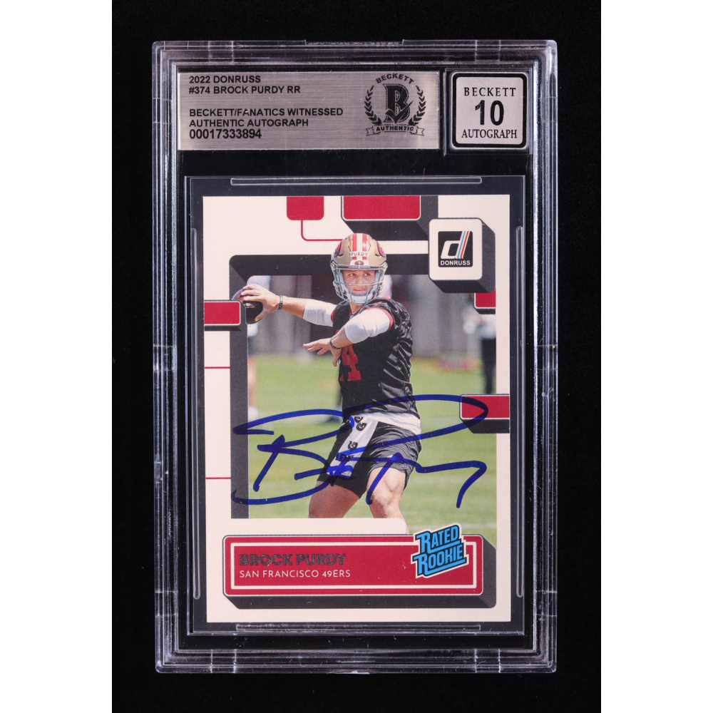 Brock Purdy Signed 2022 Donruss #374 RR RC (BGS | Auto 10) | Pristine ...