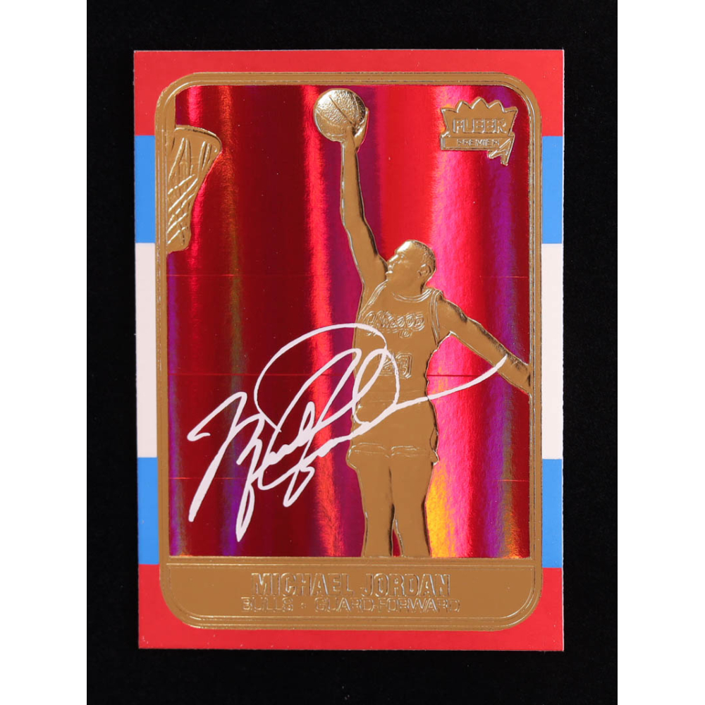 Michael Jordan 1997 Fleer Premier Signature Series Red Holo Refractor ...