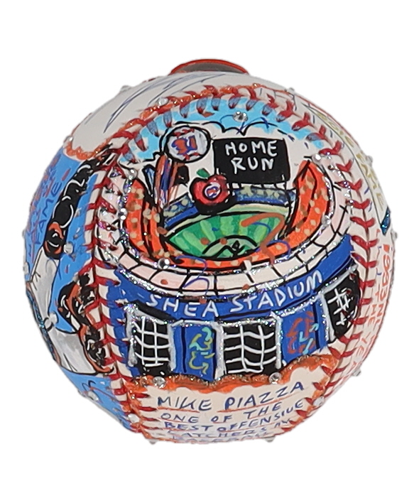Mike Piazza Signed Baseball Hand-Painted by Renowned Pop Artist Charles ...