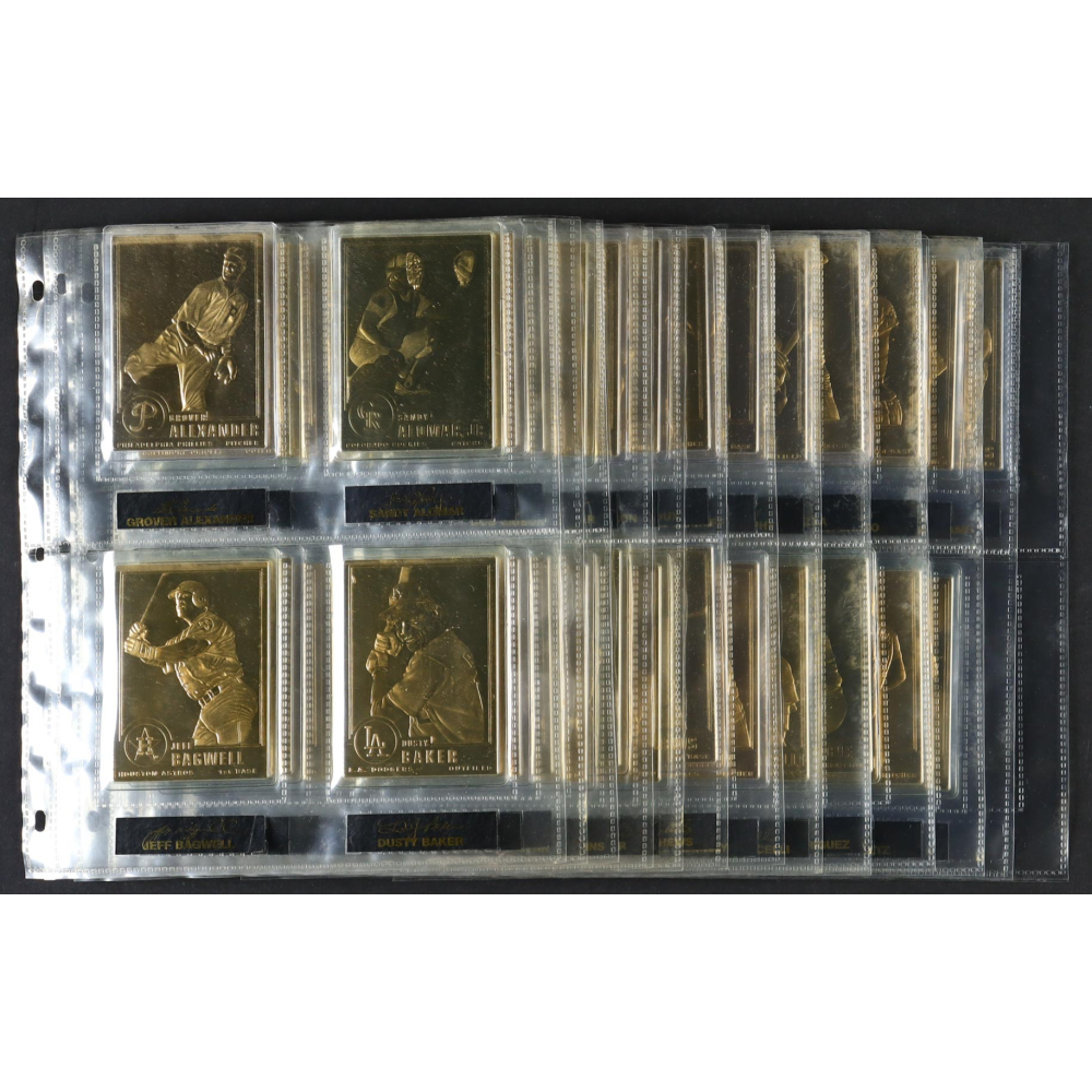 Complete Set of (50) Danbury Mint 22kt Gold Baseball Cards in Binder ...