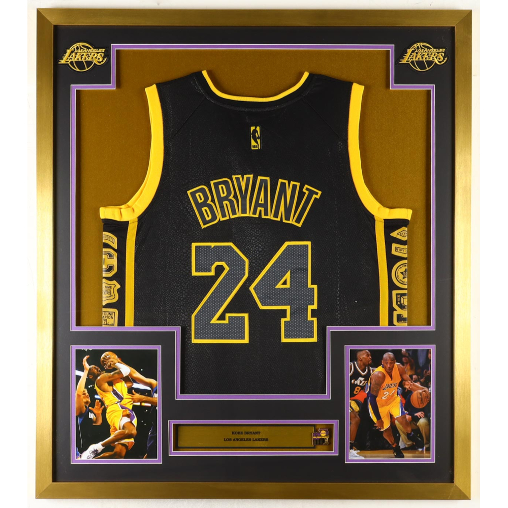 Kobe Bryant Lakers Custom Framed Jersey Display with Lakers 12x NBA ...