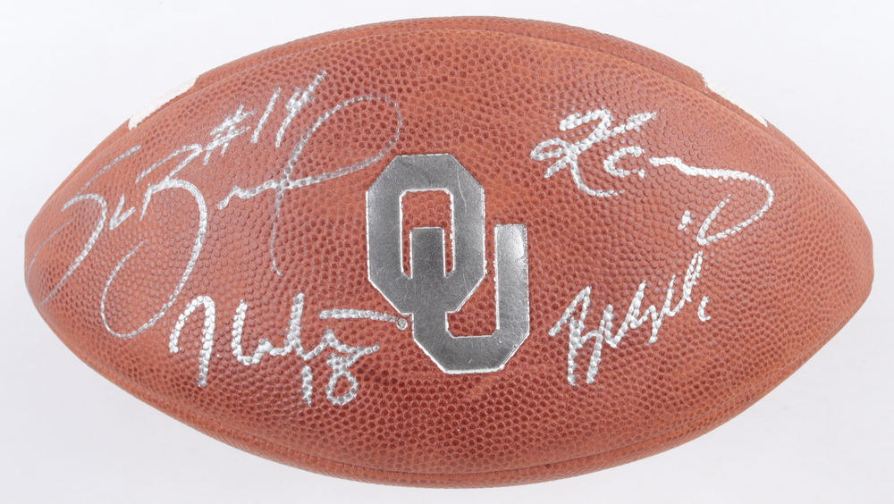 Oklahoma Sooners Logo Nike Football Signed by (4) with Kyler Murray ...