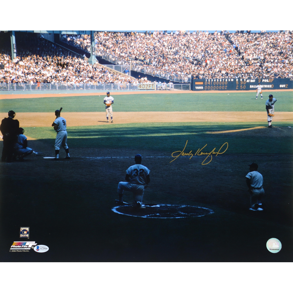 Sandy Koufax Signed Dodgers 16x20 1963 World Series Versus Roger Maris ...