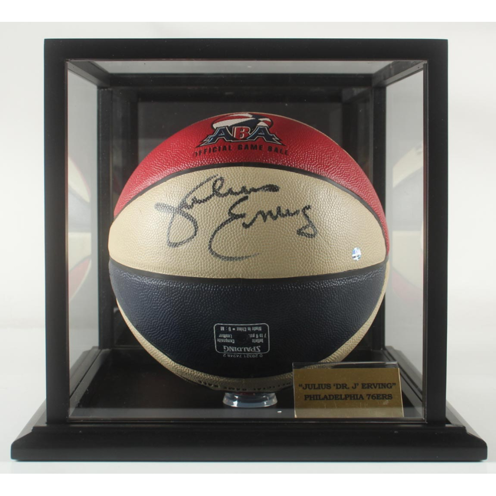 Julius "Dr. J" Erving Signed ABA Logo Game Ball NBA Basketball With ...