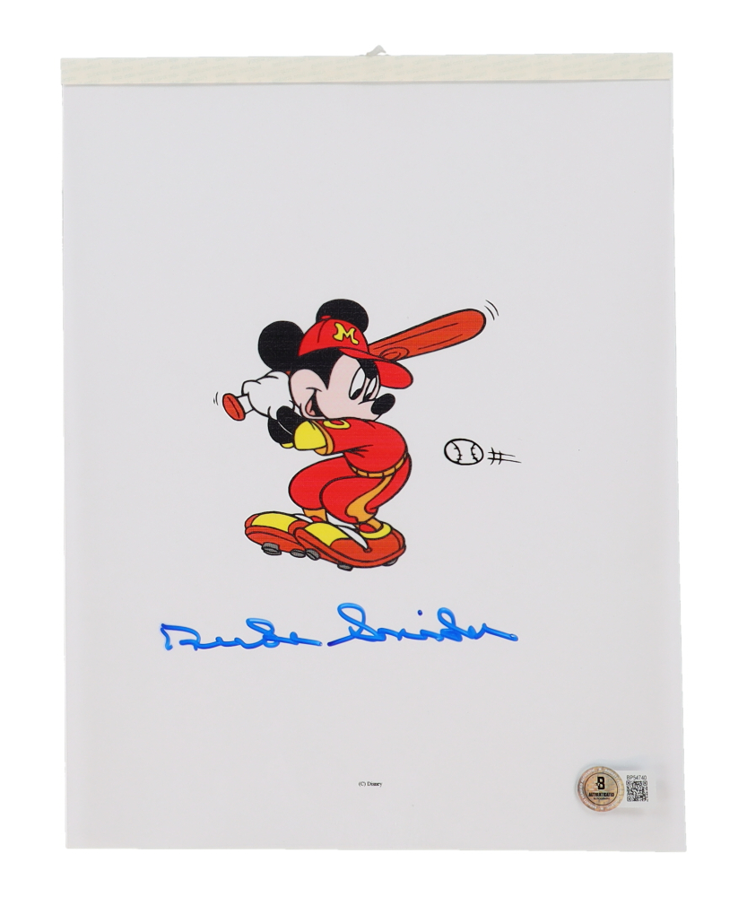 Duke Snider Signed Mickey Mouse 8x10 Disney Animation Cel (Beckett ...