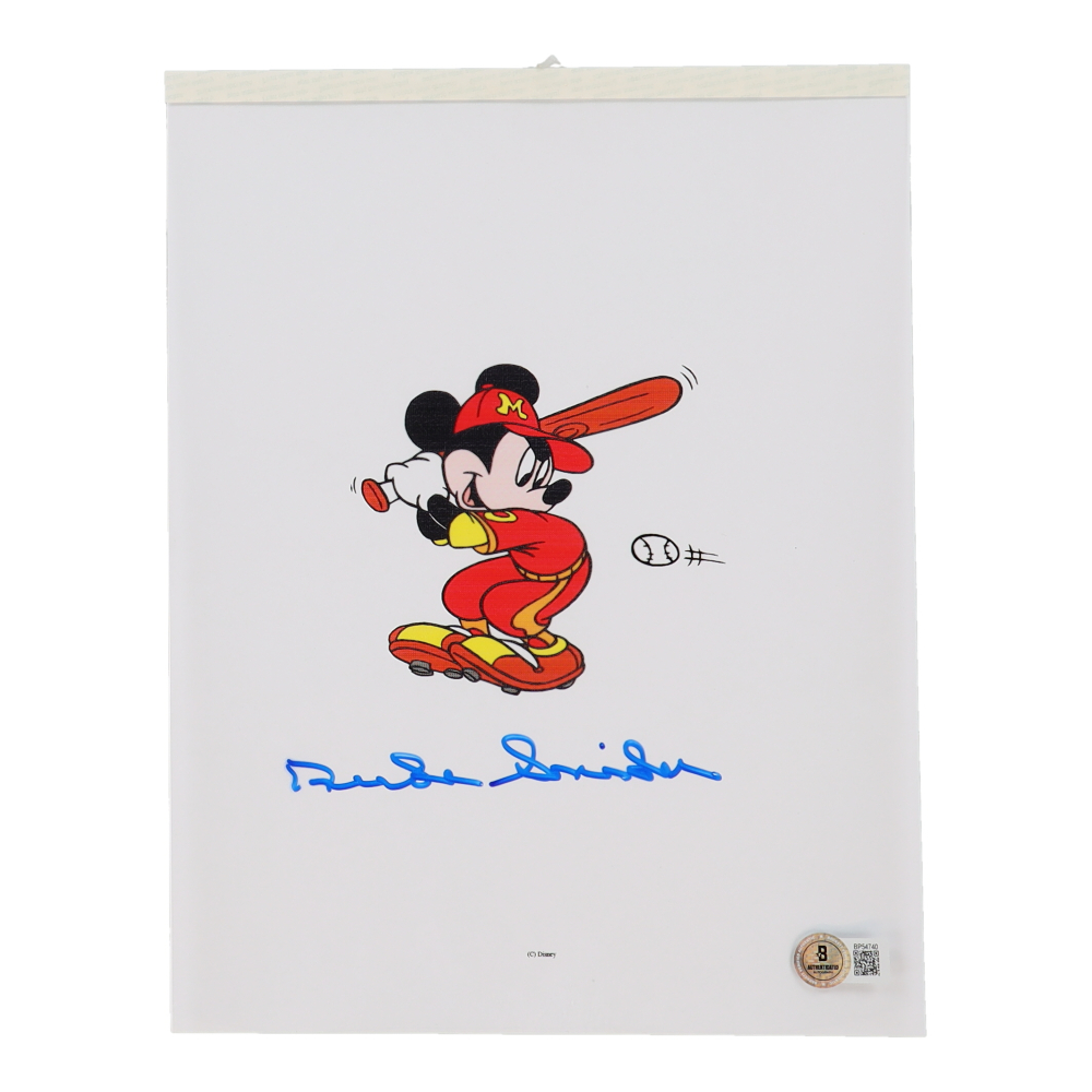 Duke Snider Signed Mickey Mouse 8x10 Disney Animation Cel (Beckett ...