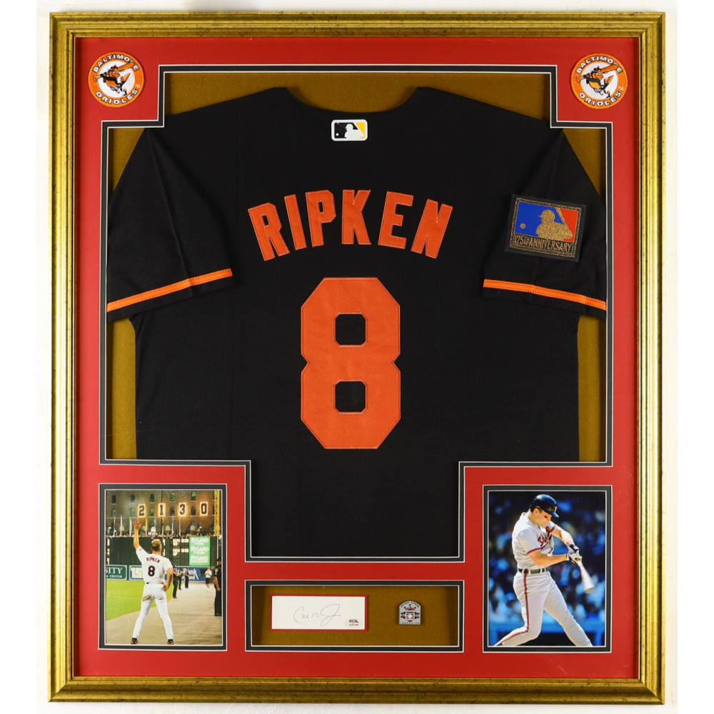 Cal Ripken Jr. Signed Custom Framed Cut Display with Jersey, 2007 Hall ...