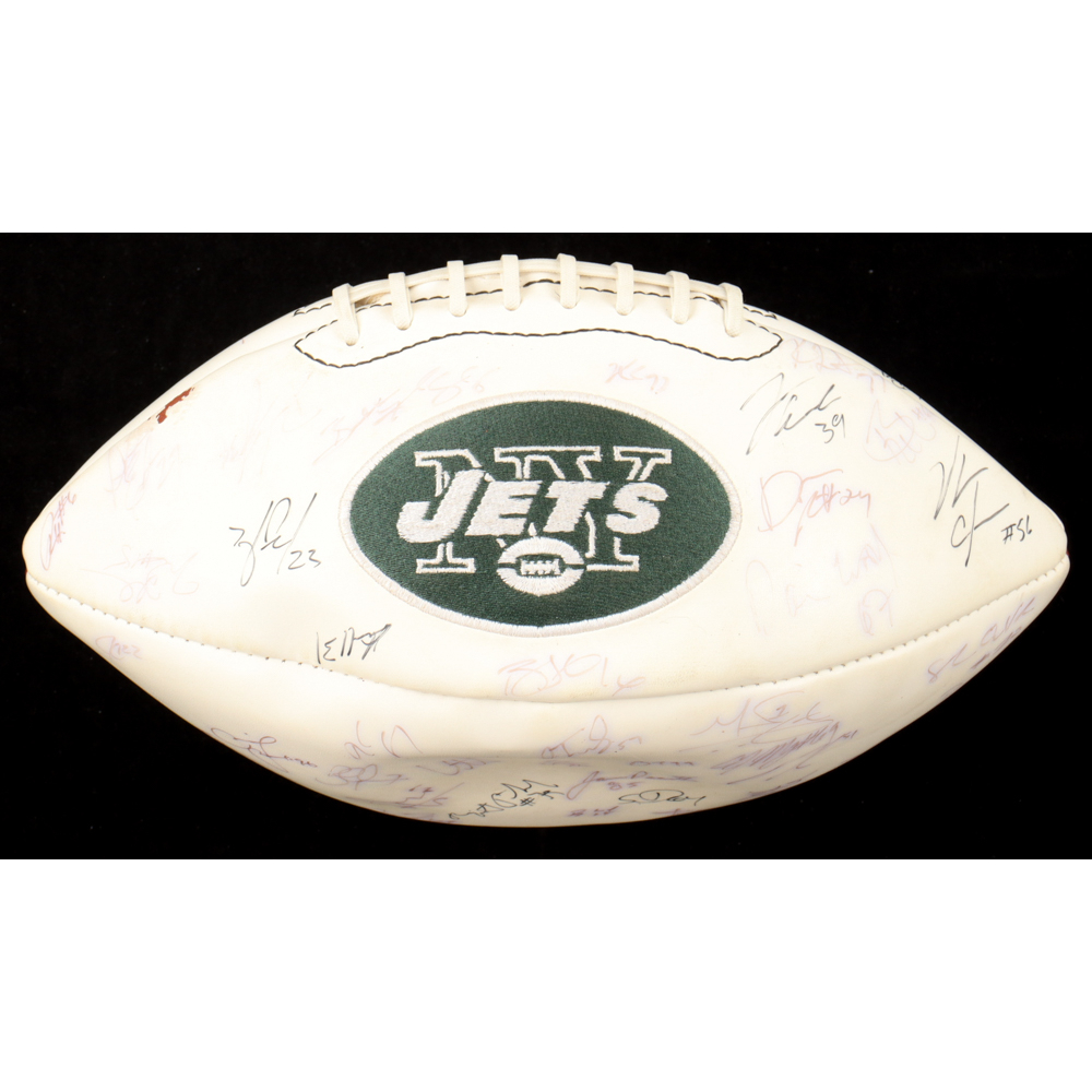 2008 Jets Logo Football Team-Signed by (46) with Ty Law, Jerricho ...