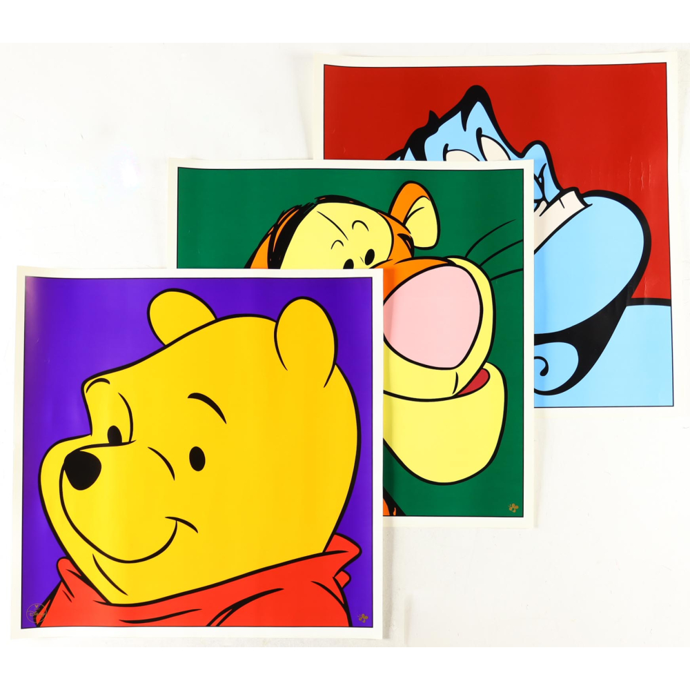 Set of (3) Disney's Movie Posters with "Winnie the Pooh", "Genie ...