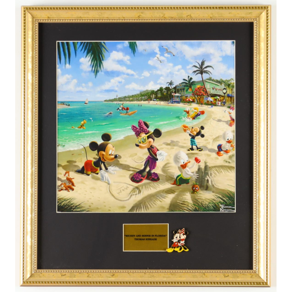 Thomas Kinkade "Mickey and Minnie in Florida" Custom Framed Print ...
