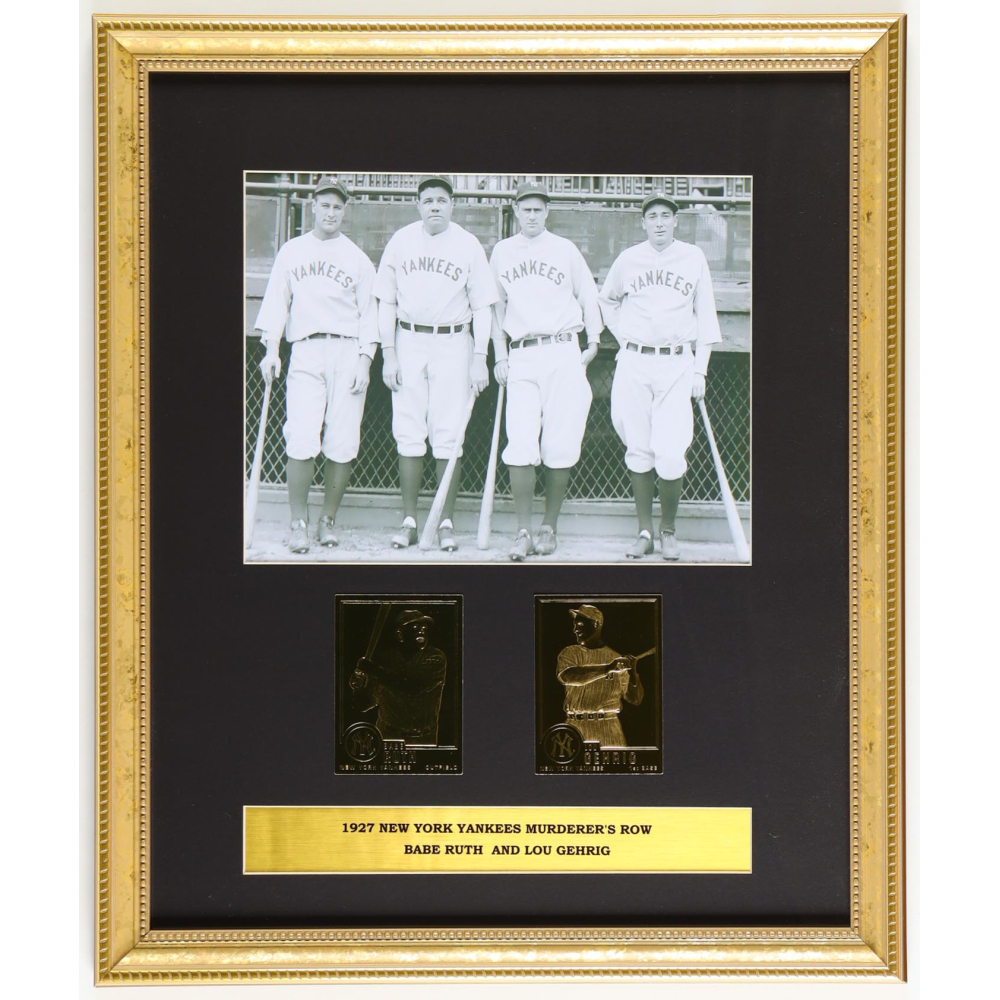 "Babe Ruth & Lou Gehrig Yankees Murderer's Row" Custom Framed Photo ...