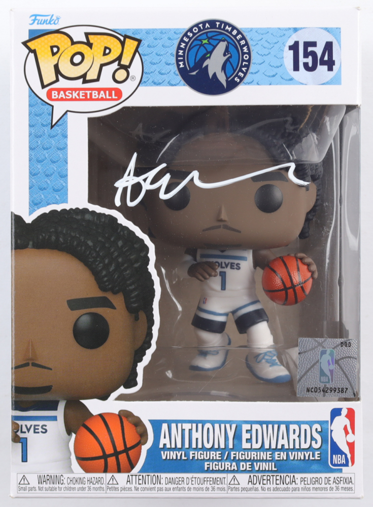 Anthony Edwards Signed Timberwolves #154 Funko Pop! Vinyl Figure ...
