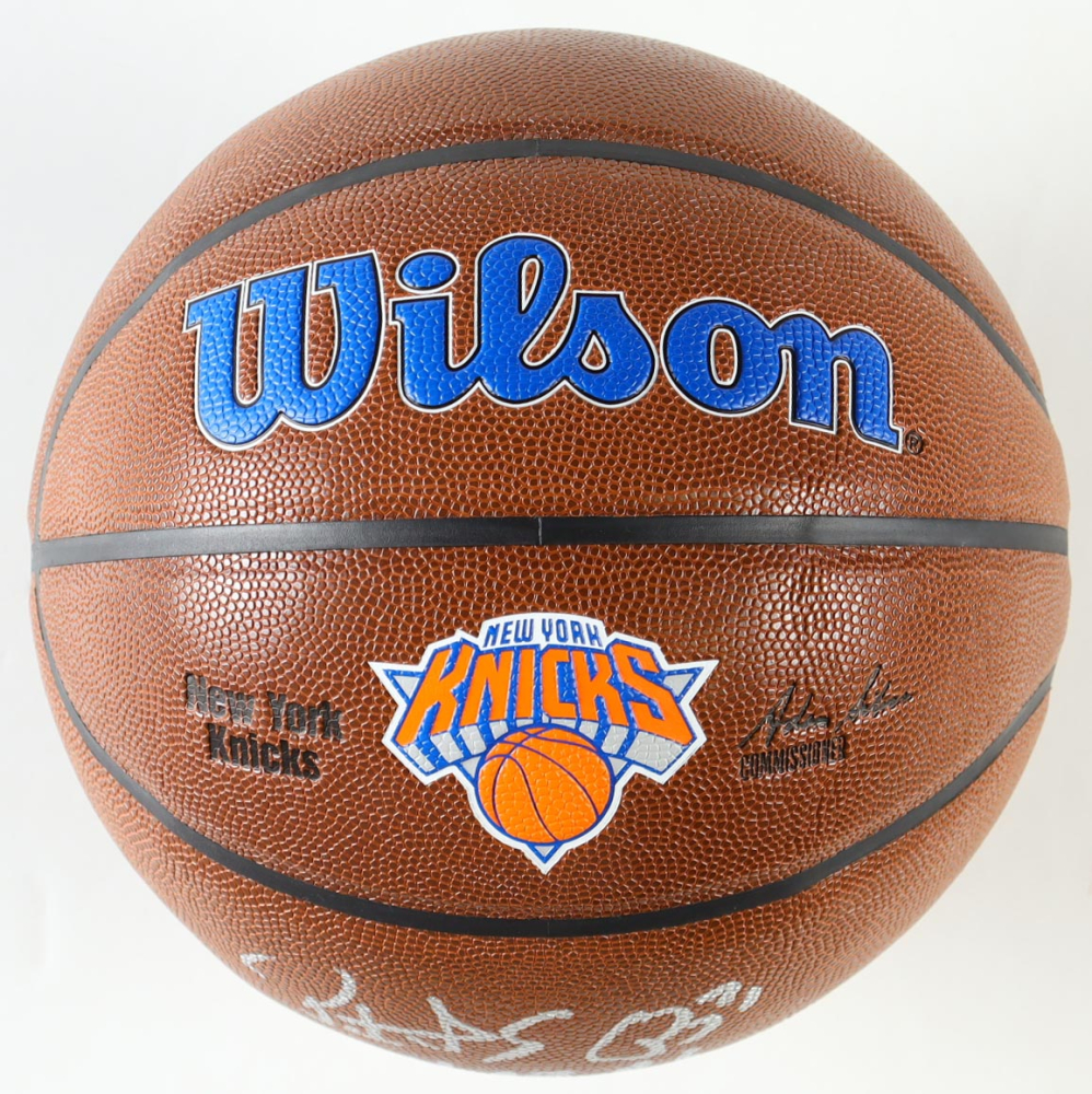 Patrick Ewing Signed NBA Knicks Logo Basketball Inscribed "HOF 08 ...