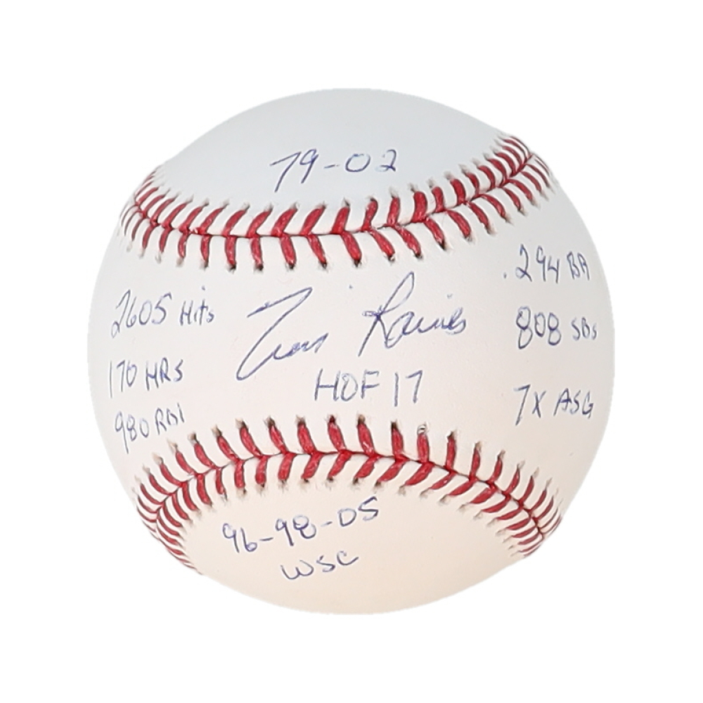 Tim Raines Signed LE OML Baseball with Multiple Career Stat ...