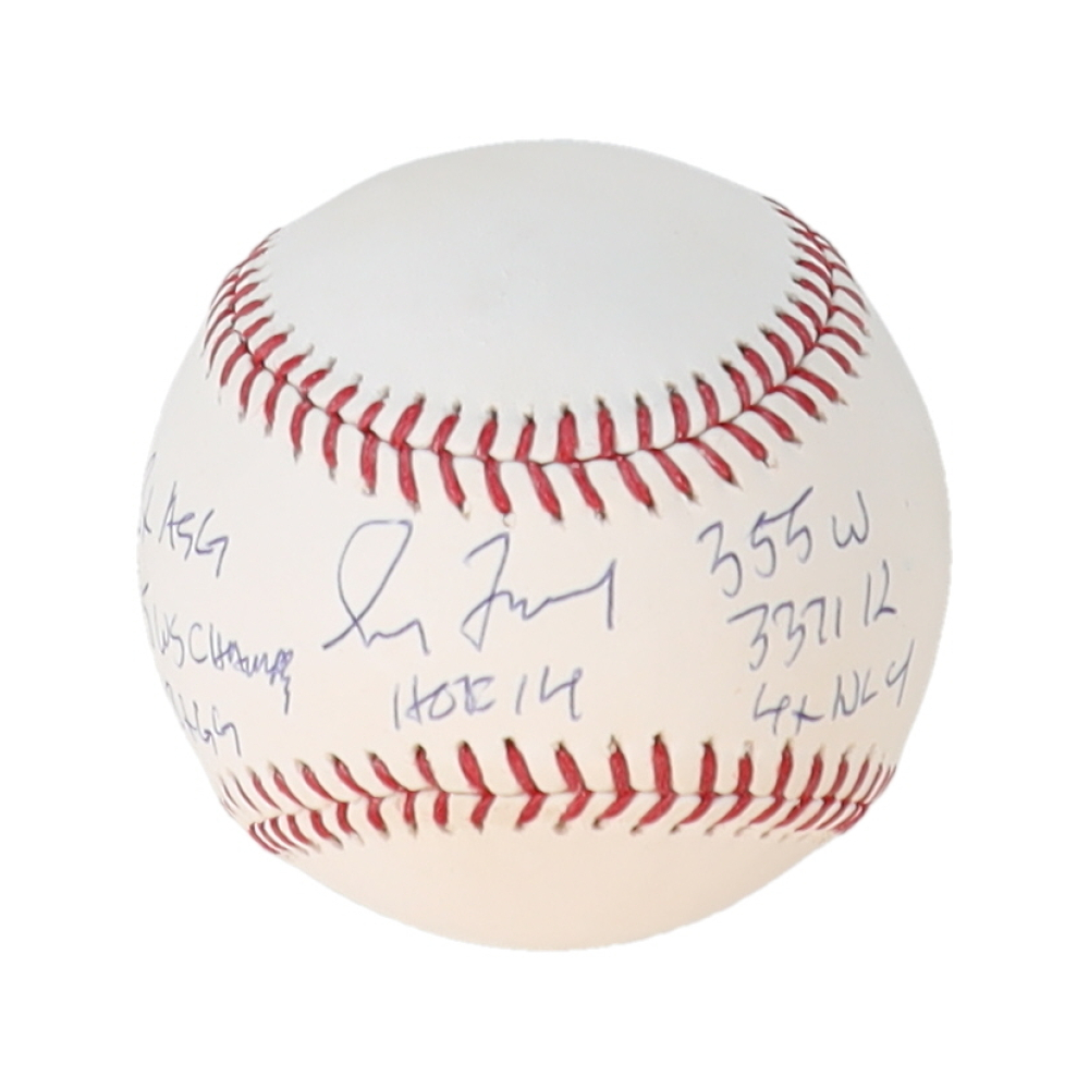 Greg Maddux Signed OML Baseball with Multiple Career Stat Inscriptions (MLB) | Pristine Auction