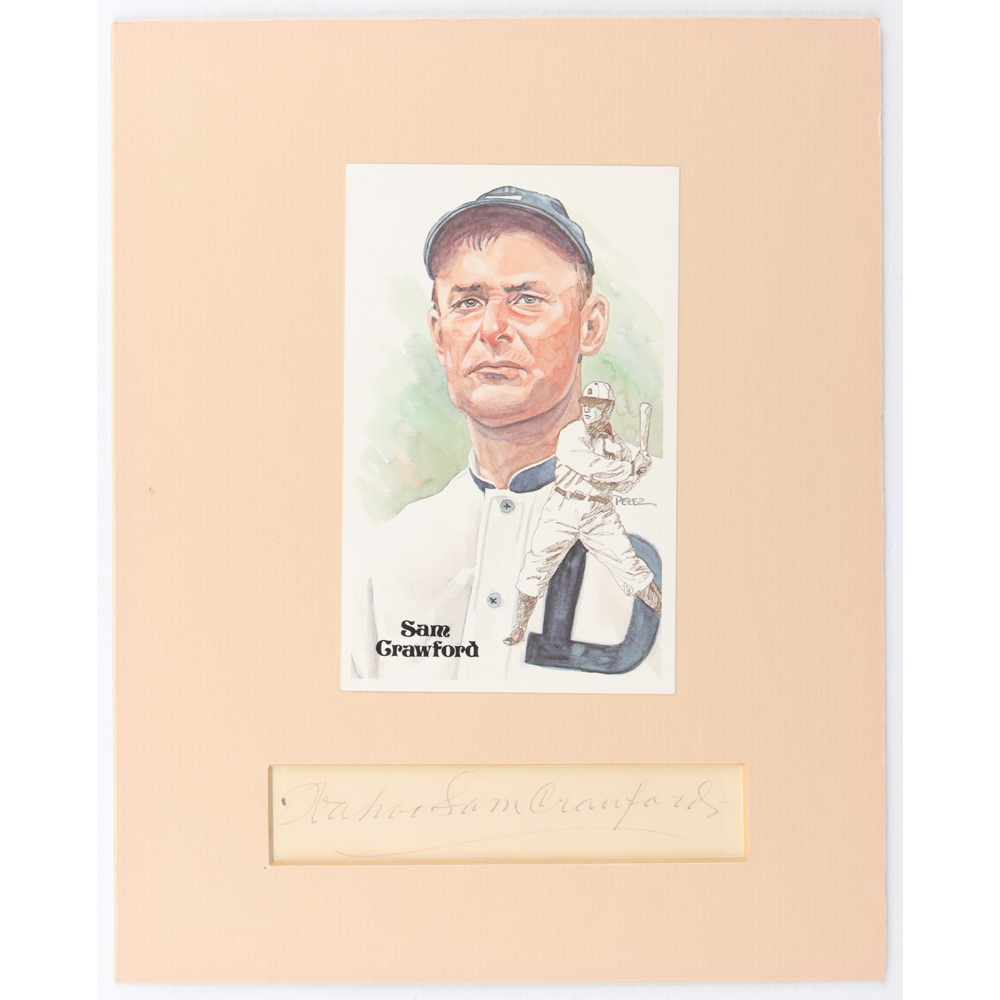 "Wahoo" Sam Crawford Signed Custom Matted Cut Display (Beckett ...
