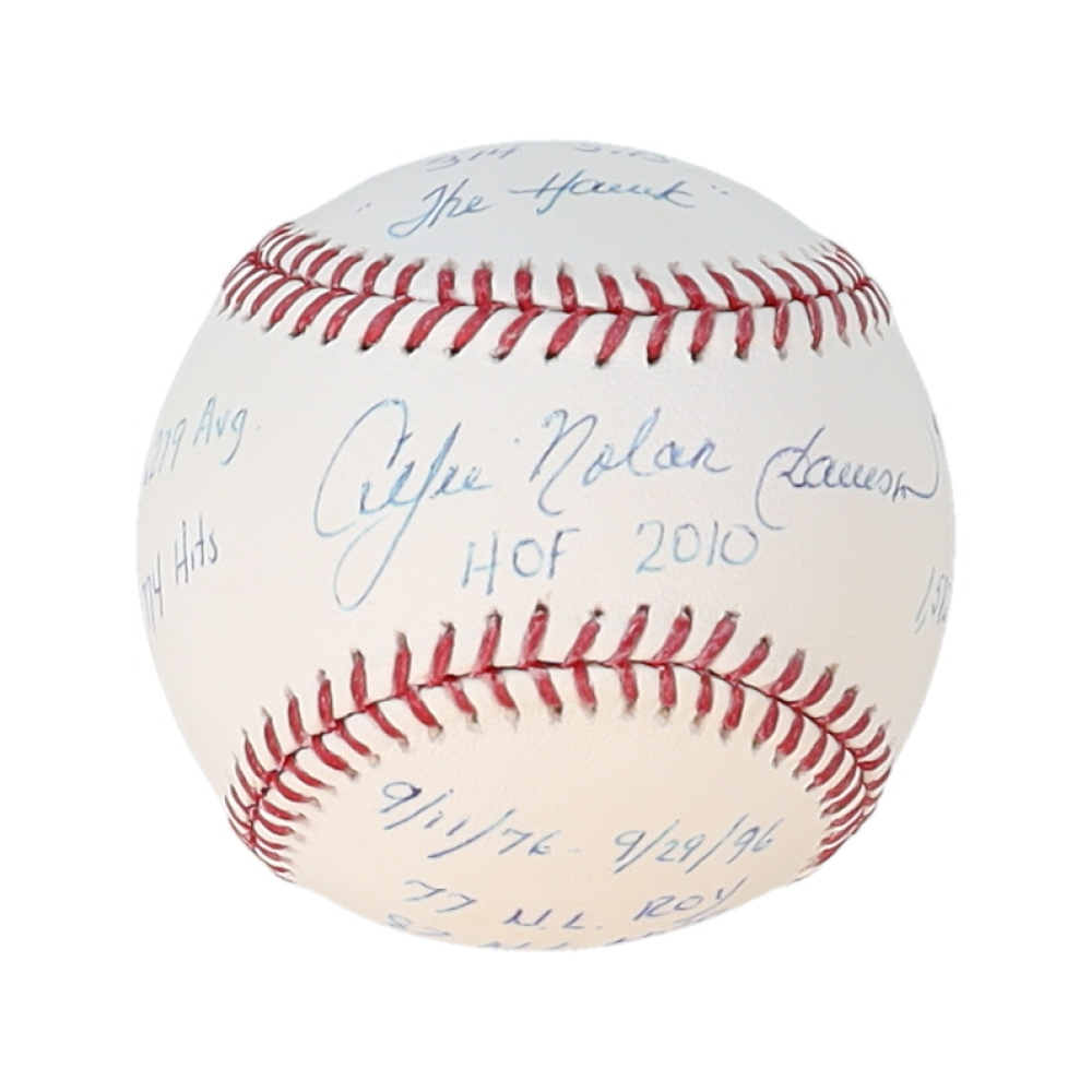 Andre Nolan Dawson Signed OML Baseball with Multiple Career Stat ...