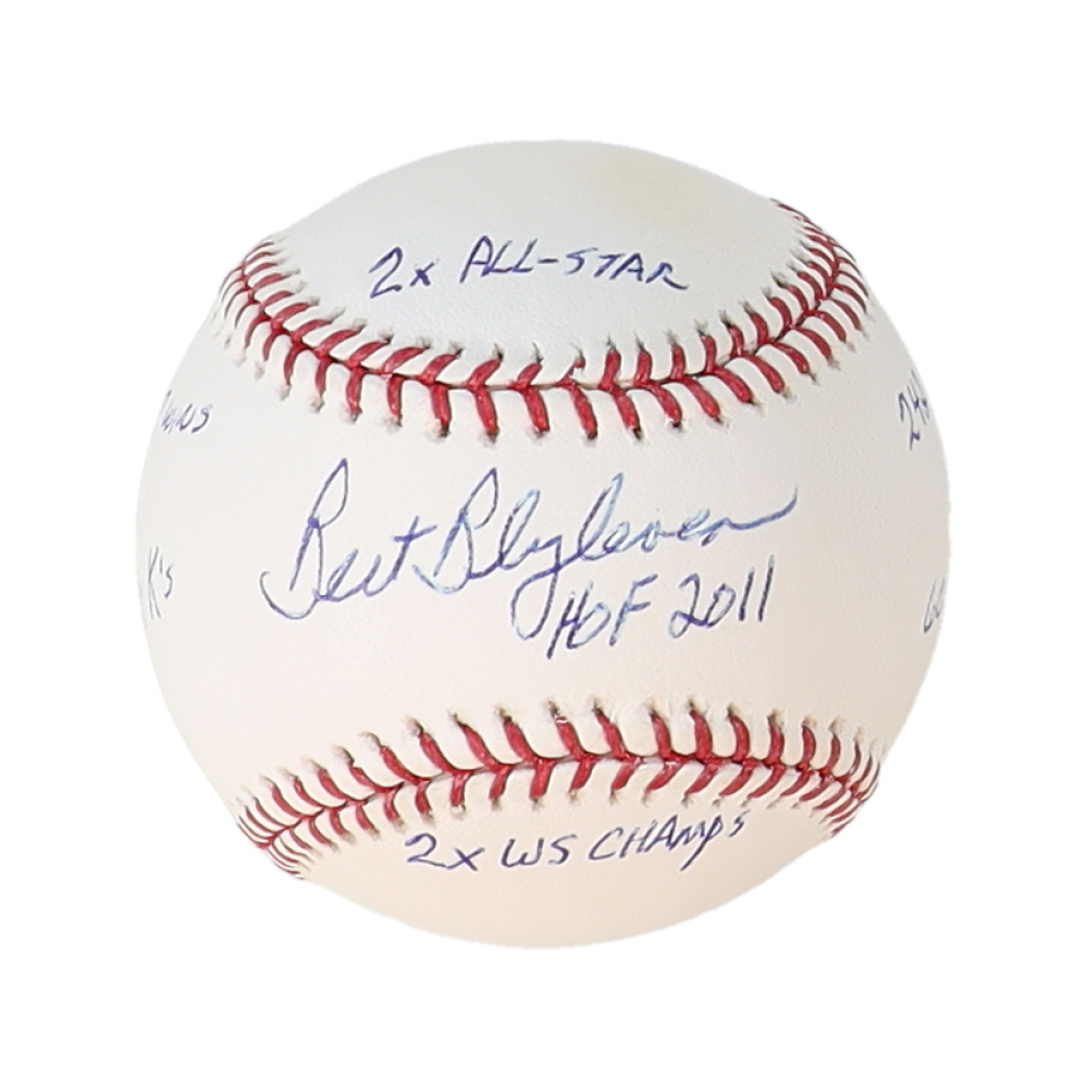 Bert Blyleven Signed OML Baseball with Multiple Career Stat ...
