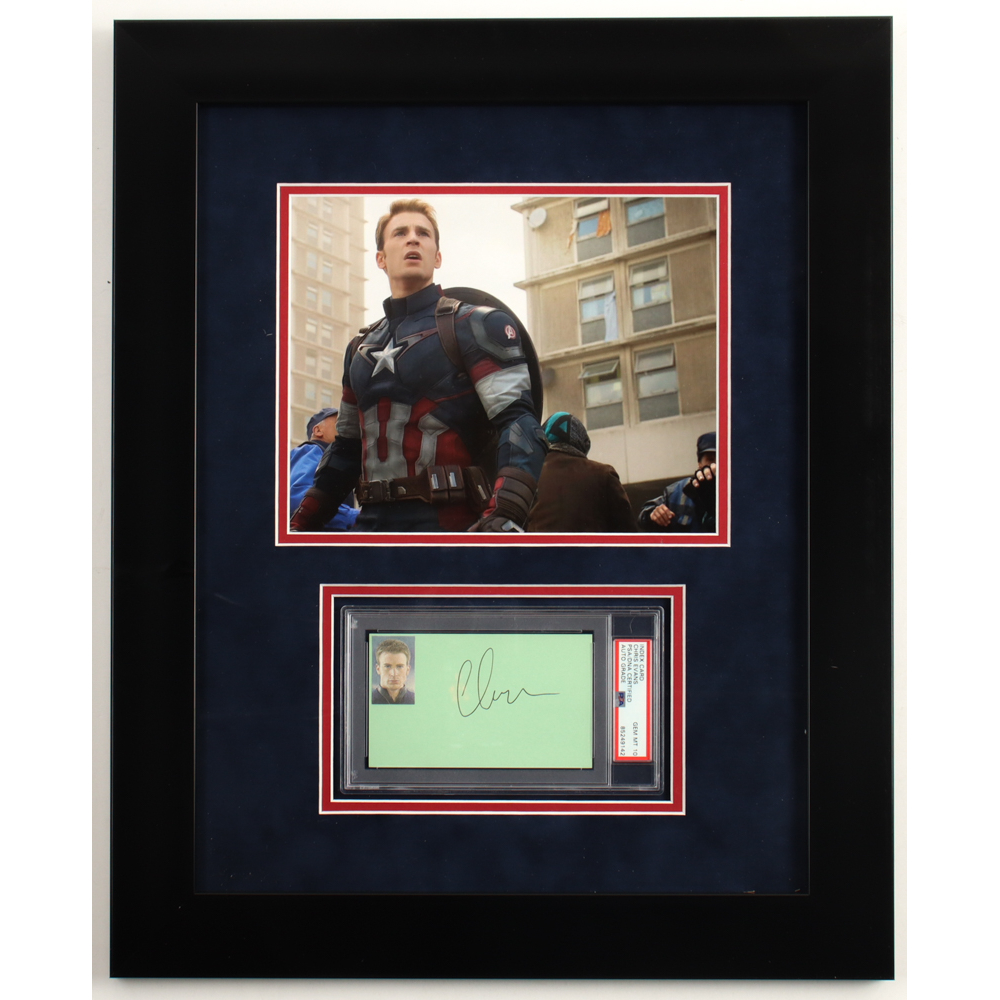Chris Evans Signed "Captain America" Custom Framed Cut Display (PSA ...