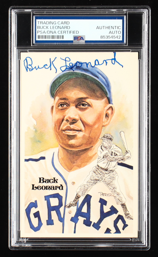 Buck Leonard Signed Perez-Steele Celebration Postcard (PSA) | Pristine ...