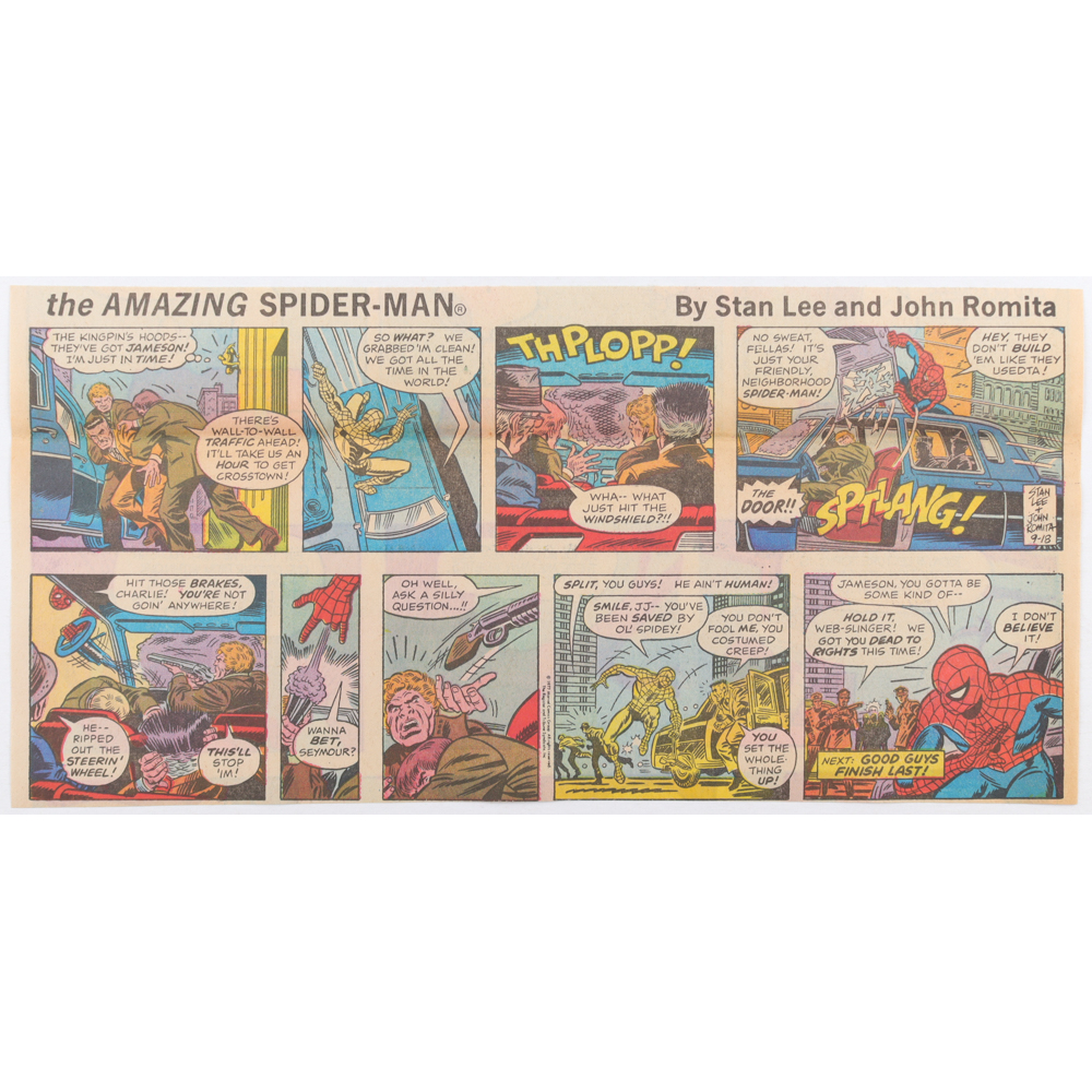 Stan Lee & John Romita "The Amazing Spider-Man" Original 1970 Sunday ...