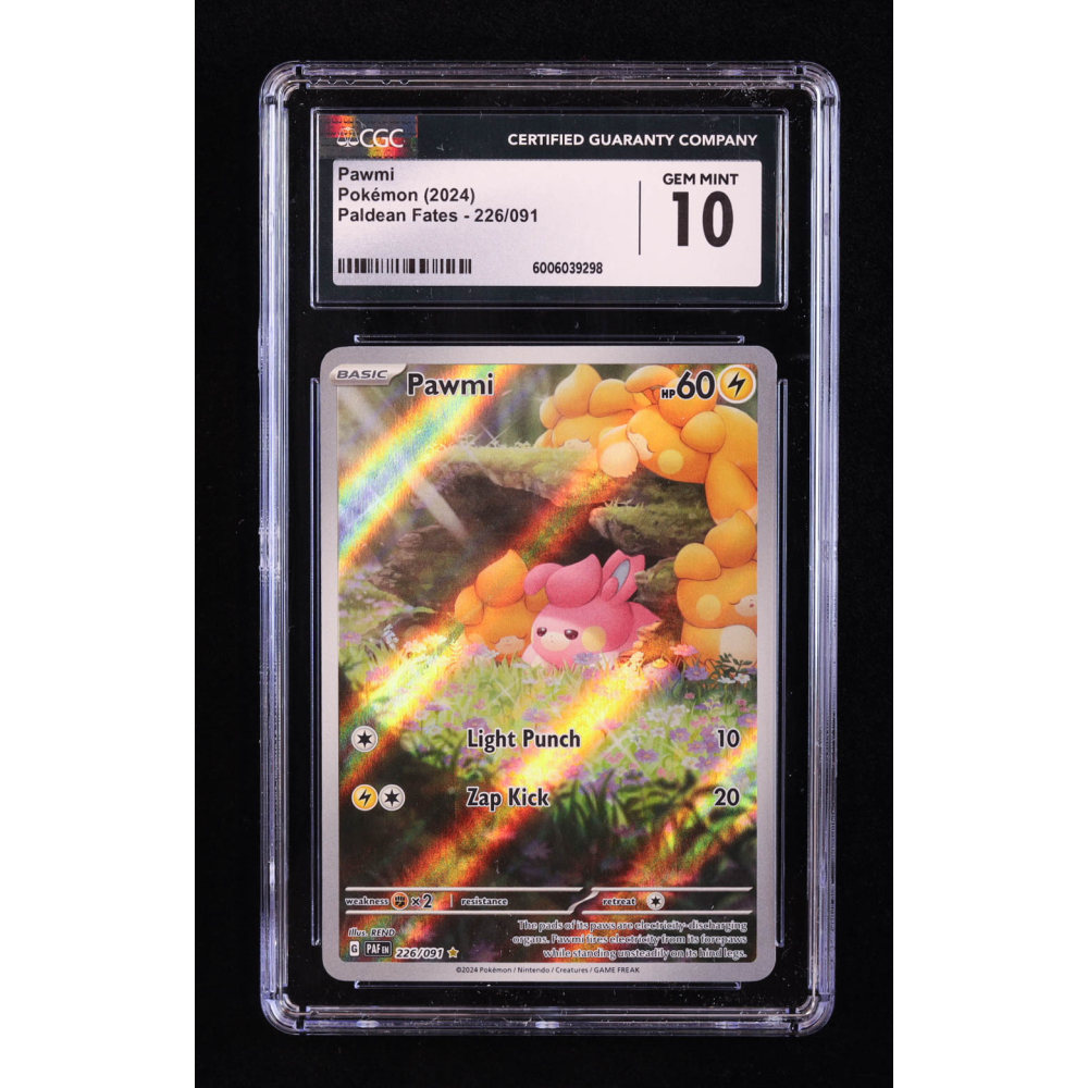 Pawmi 2024 Pokemon Scarlet and Violet Paldean Fates #226 (CGC 10 ...