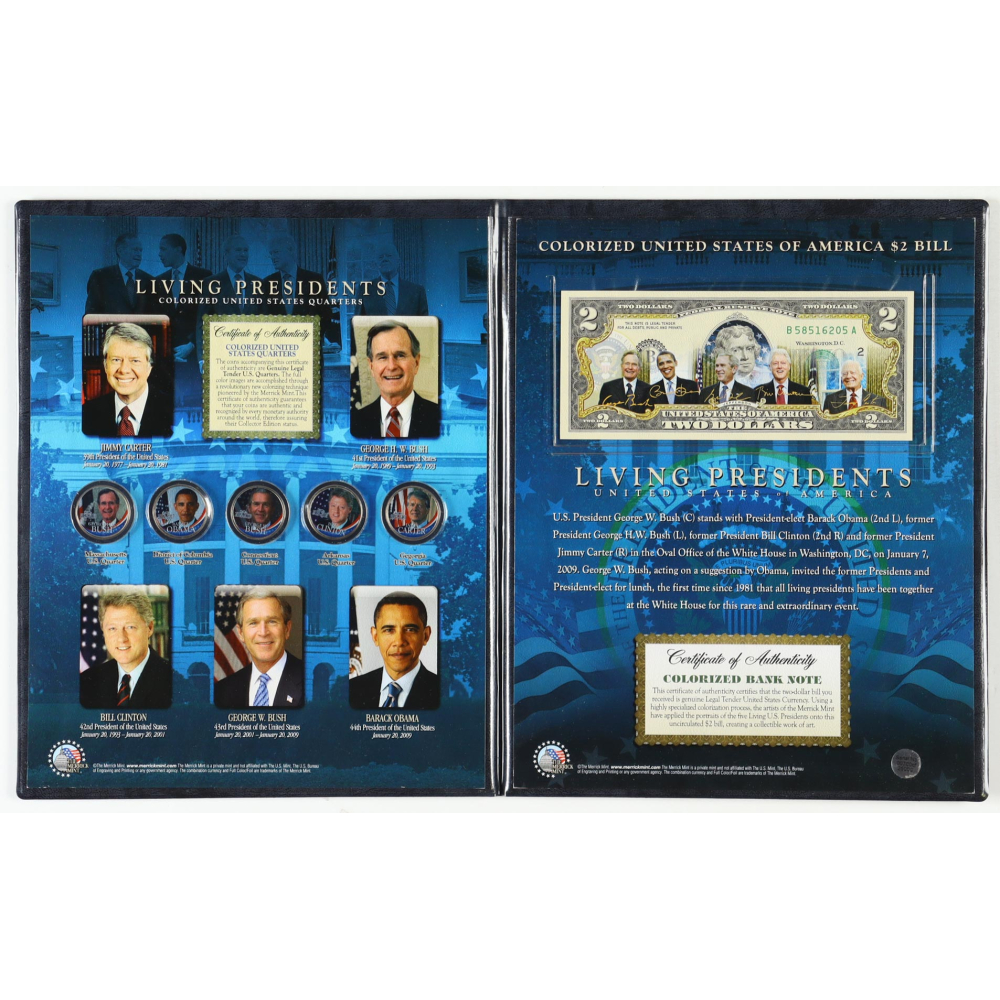 U.S. Living Presidents Set of (6) Colorized Commemorative Currencies ...