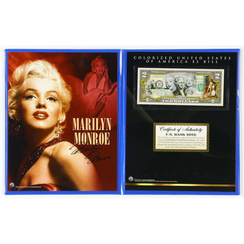 Marilyn Monroe Genuine Legal Tender Colorized U.S. $2.00 Two Dollar ...