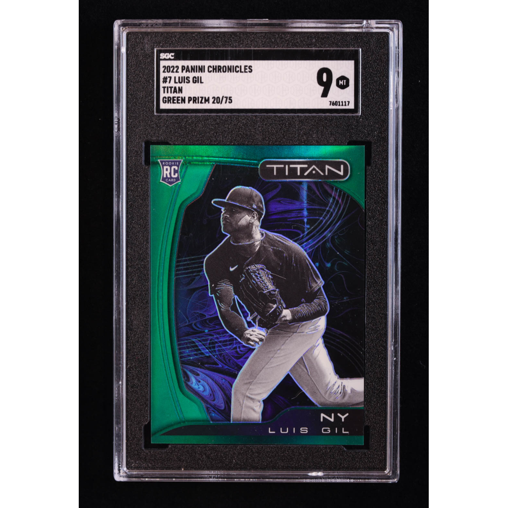 Luis Gil 2022 Panini Chronicles Titan Green #7 #20/75 RC (SGC 9 ...