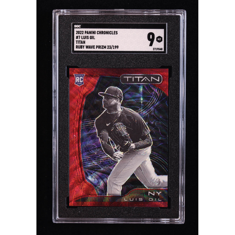 Luis Gil 2022 Panini Chronicles Titan Rube Wave #7 #023/199 RC (SGC 9 ...