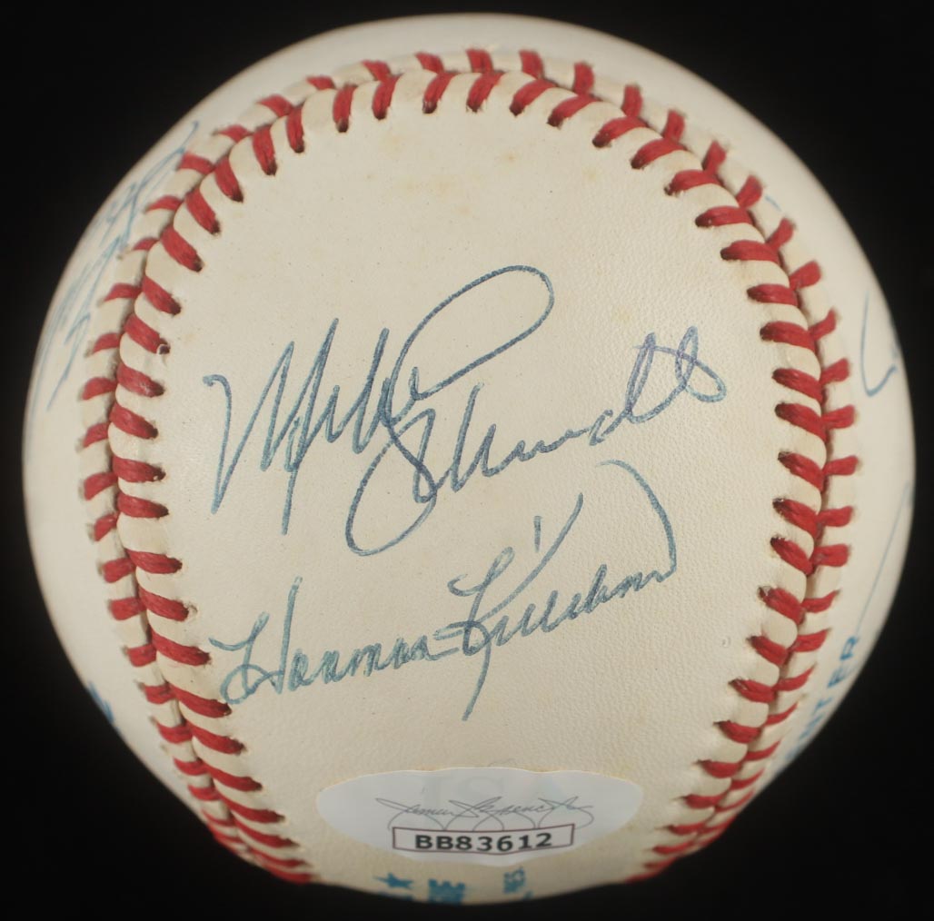 "500 Home Run Club" OAL Baseball Signed By (9) With Willie Mays, Hank ...